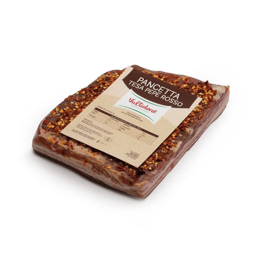 Pancetta tesa con peperoncino - Valtidone Salumi